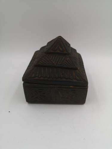 Sliding lid pyramid Afghan wooden box | silkroad