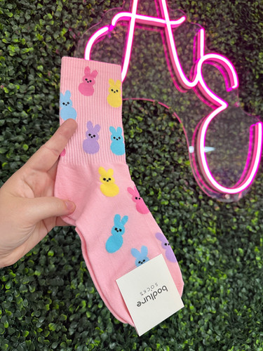 Peeps - Pink Socks | Athletic Embroidery