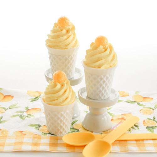 Faux Mini Lemon Drop Ice Cream Cone Cups | dashingdoordecor