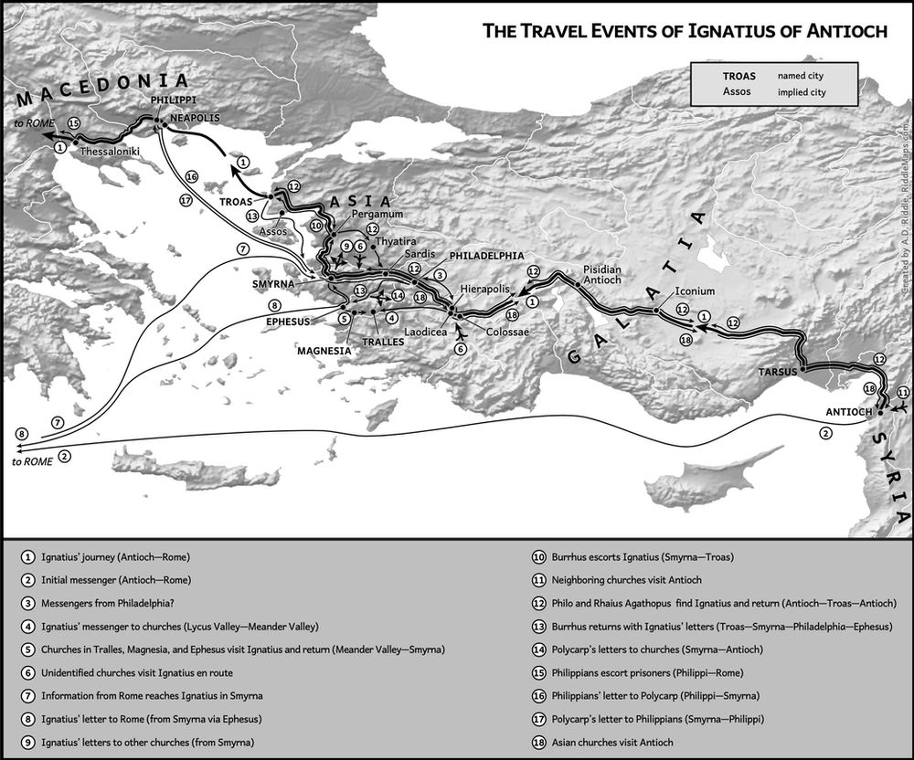 Maps of Ignatius’ Journey Through Asia - Biblical Turkey