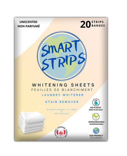 Smart Strips™ Whitening Sheets (20 Loads) Eco Friendly Laundry Whitener ...