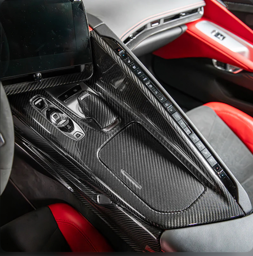 C8 Center Console Carbon Fiber Cover with Switch Trim