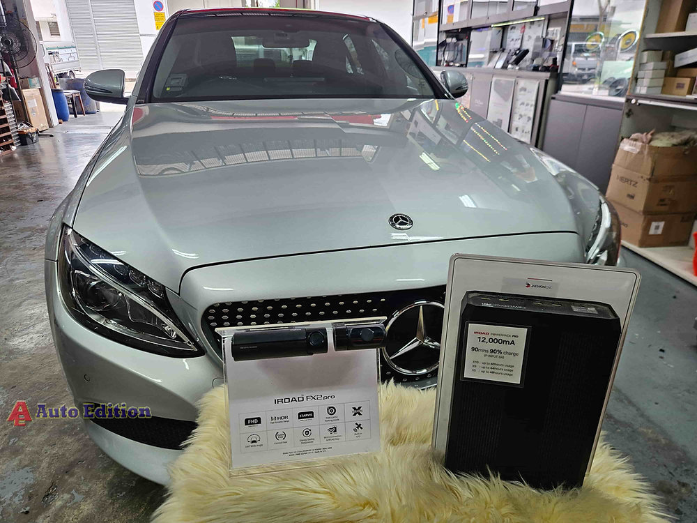Mercedes C200 Car Dash Camera - IROAD FX2 Pro front & rear + Parking ...