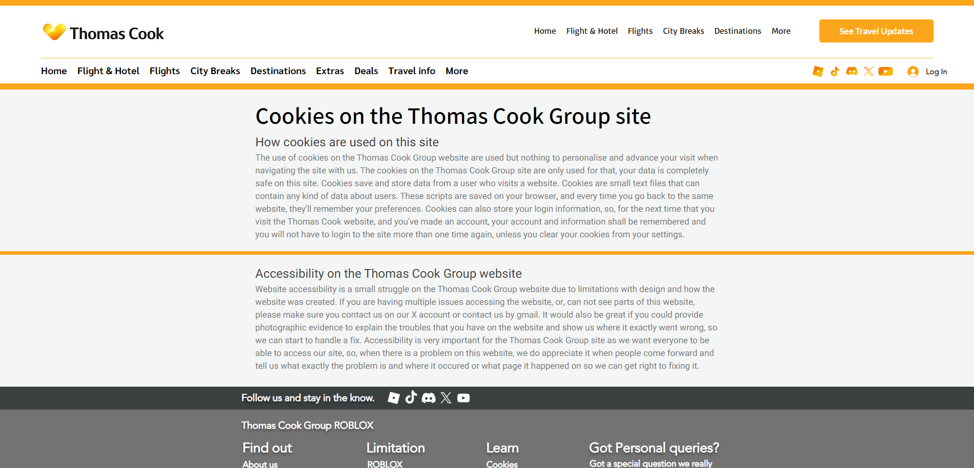 Learn/Cookies | Thomas Cook Group