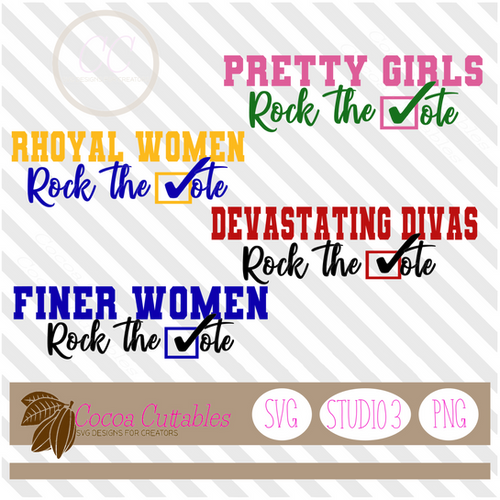 Greek Sorority Voting SVG Bundle | Rock the Vote SVG Bundle | Cut File ...