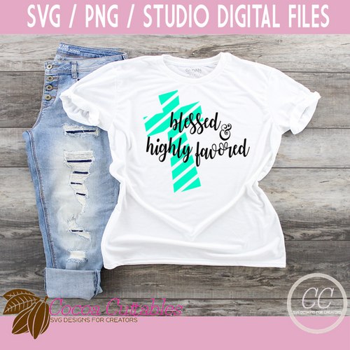 Blessed Highly Favored SVG Cut File for Silhouette Cricut | Cocoa Cuttables