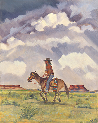 "Navajo Rider", 1949, Prints | by Chester Nez