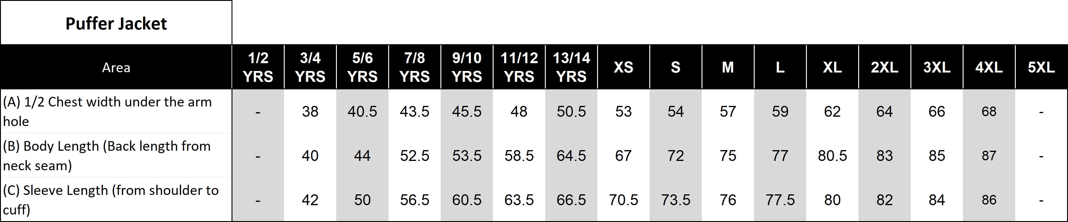 Sizing Guide | GRG