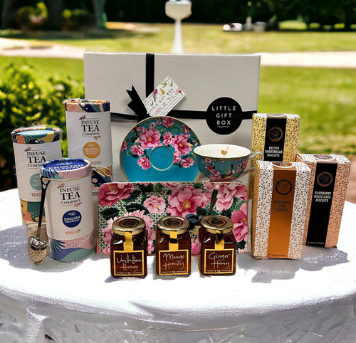 "High Tea Gift Set" with Porcelain Platter & Gourmet Treats
