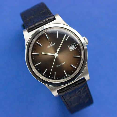 Omega Genève Date Vignette Brown Réf 136.0102 | SomeTimes OFFICIEL