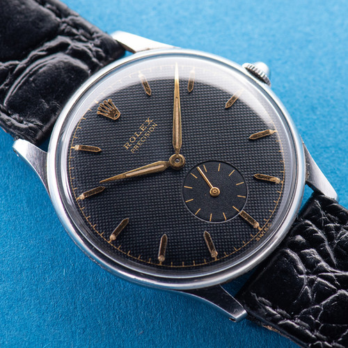 Rolex Precision Honeycomb texture black dial PIECE UNIQUE Réf 3540 ...