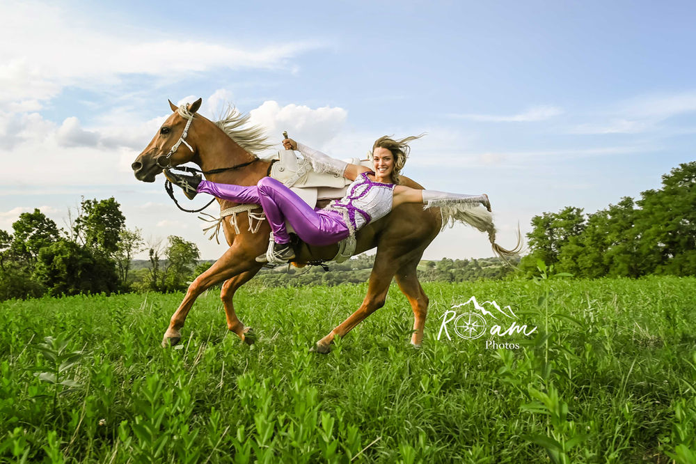 A Trick Riding Cowgirl!