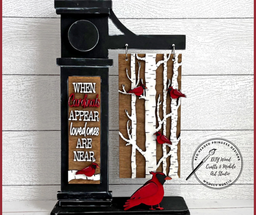 Cardinal Holiday Interchangeable Sign Post Kit! | Wholly Rustic