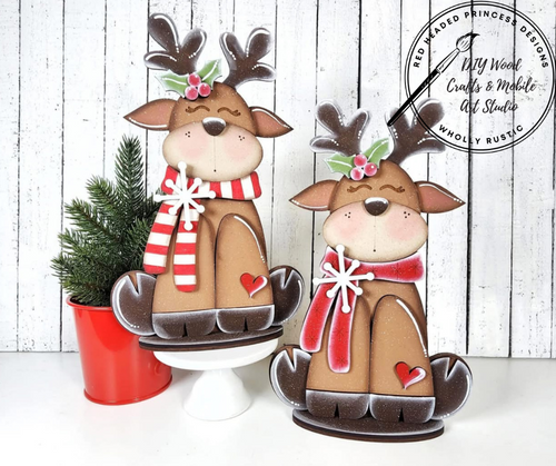 Reindeer Set of 2 Shelf Sitters Kit! | Wholly Rustic