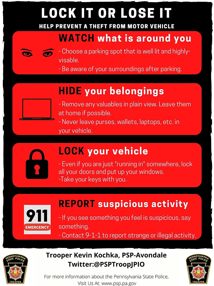 lock your cars- PSP avondale