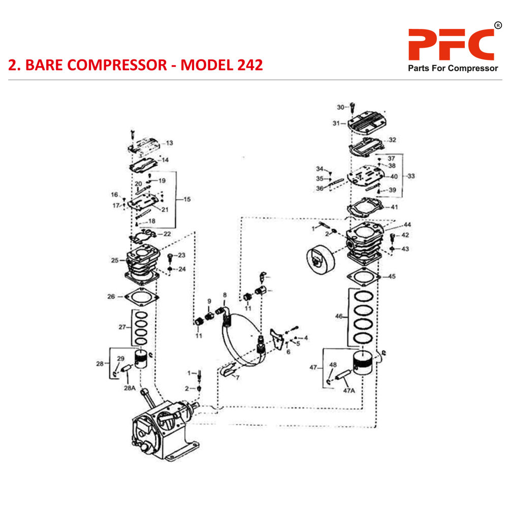 Cylinder and Piston IR 242 Air Compressor Parts | PFC - Parts For ...