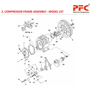 Compressor Frame Assembly IR 15T Parts | PFC - Parts For Compressor