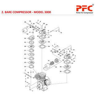 Bare Compressor IR 3000 Air Compressor Parts | Air Compressor Parts