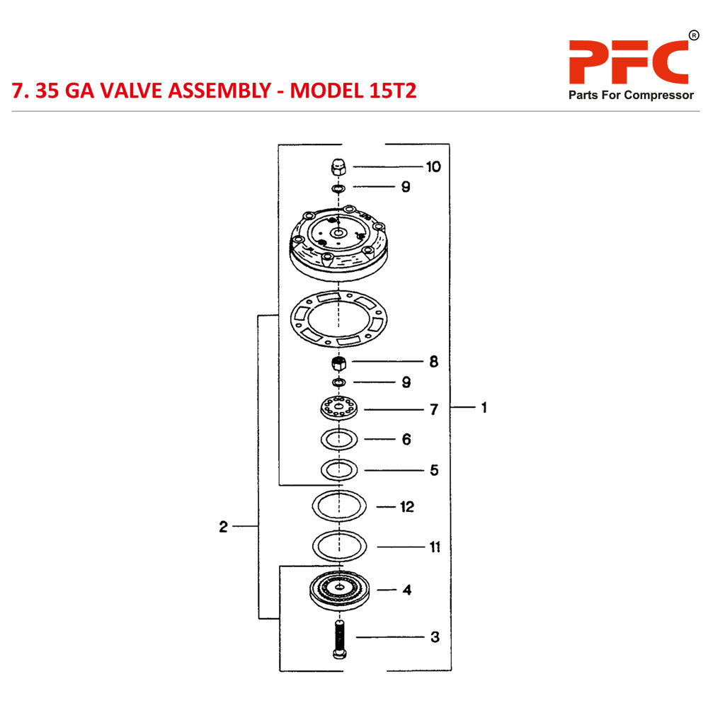35 GA Valve IR 15T2 Air Compressor Parts | PFC - Parts For Compressor