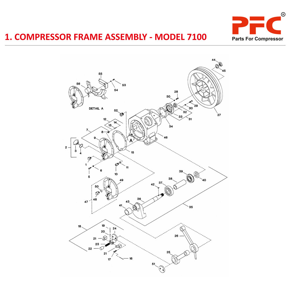 Compressor Frame IR 7100 Air Compressor Parts | PFC - Parts For Compressor