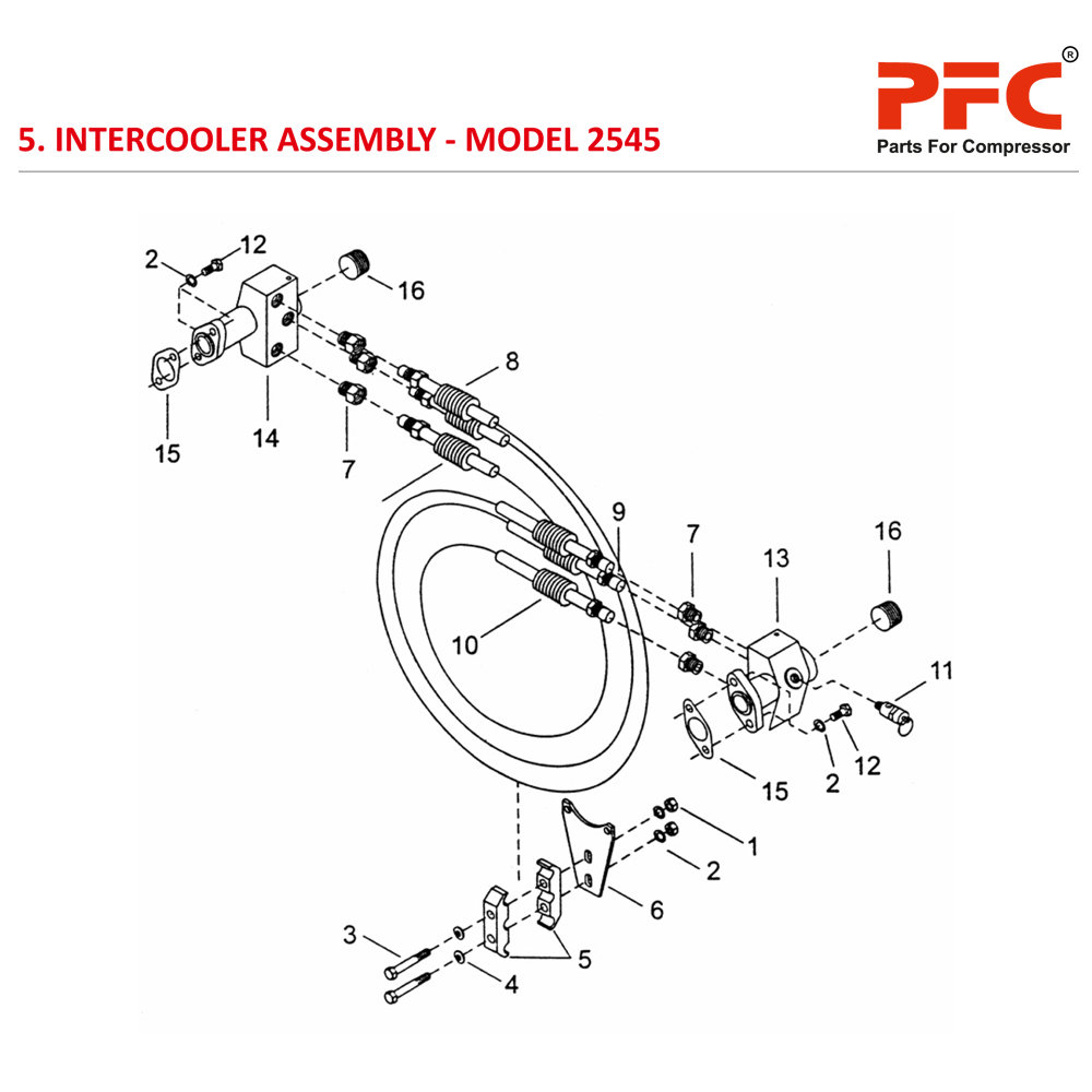 Intercooler IR 2545 Air Compressor Parts | PFC - Parts For Compressor