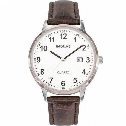 Montre homme cuir marron avec dateur | Inotime 962371