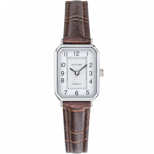 Montre Rectangulaire Femme Bracelet Cuir Marron | Inotime 914424