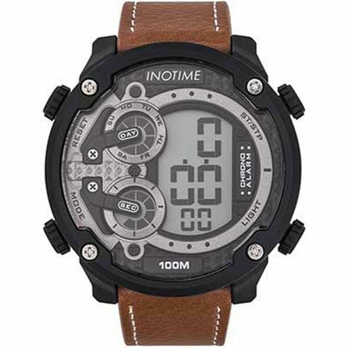 Montre Digitale Bracelet Cuir Marron | Inotime 962032