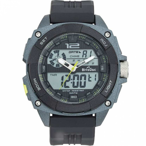 Montre Double Affichage Homme Silicone Noir I Bivouac 944043