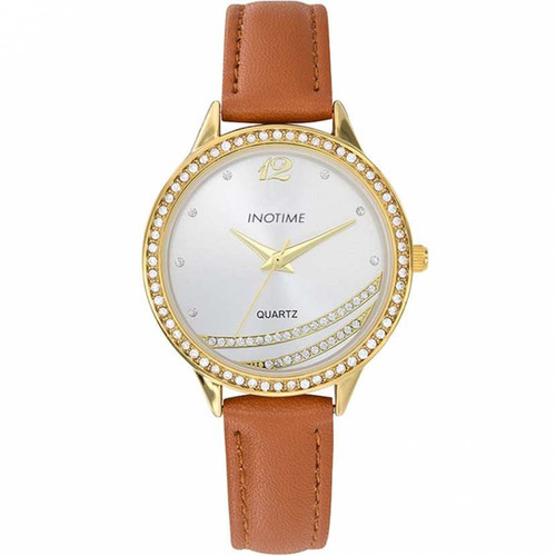 Montre Femme Bracelet Cuir Marron Fantaisie | Inotime 914346