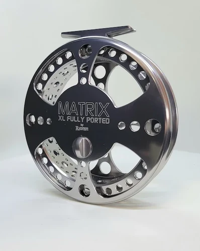 RAVEN® MATRIX™ XL Fully Ported Centerpin Float Reel (Polished Titanium ...