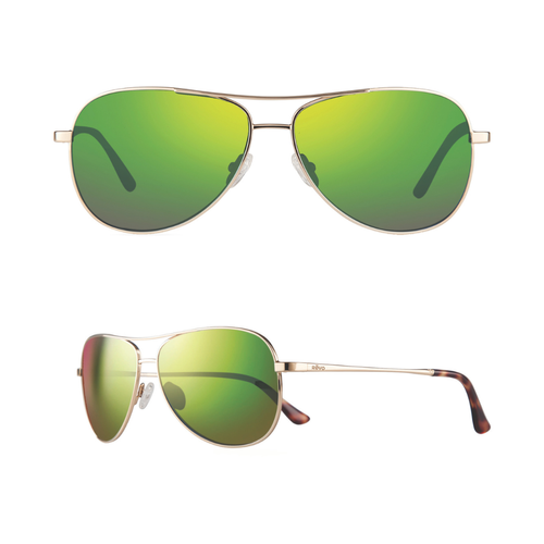 Revo - Relay - Gold Frame, Green Lens | TheGolfersLockerRoom