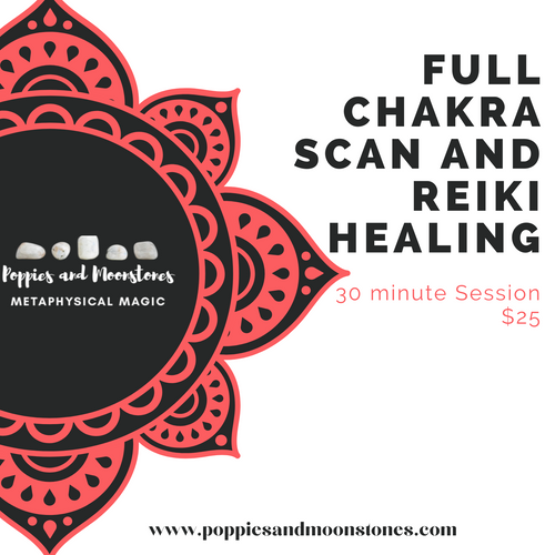 Full Chakra Scan and Distance Reiki Session | Poppies & Moonstones