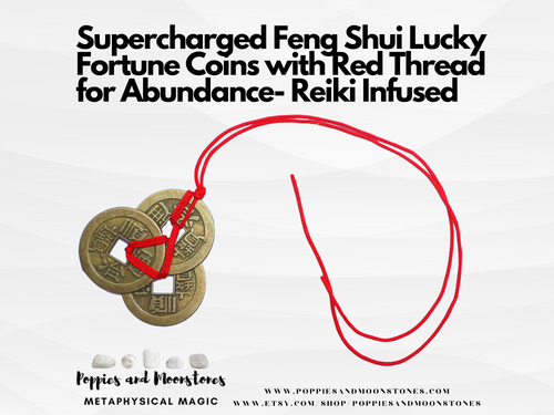 Supercharged Feng Shui Lucky Fortune Coins with Red Thread for ...