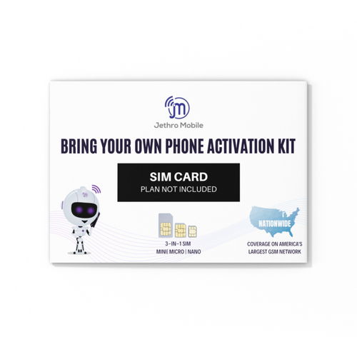 Jethro Mobile 3 in 1 SIM Card Activation Kit | Jethro Shop Canada