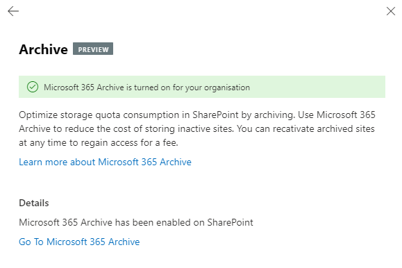 Microsoft 365 - Native Archive (A first look)