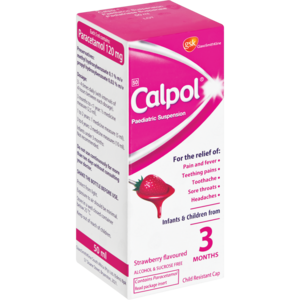Calpol Strawberry Flavoured Pediatric Syrup 50ml | Fastcart