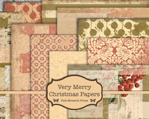 Very Merry Christmas Paper Set | Pink Monarch Prints
