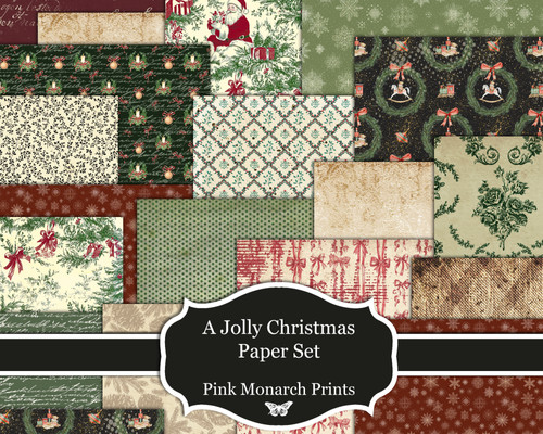 A Jolly Christmas Paper Set (15) | Pink Monarch Prints