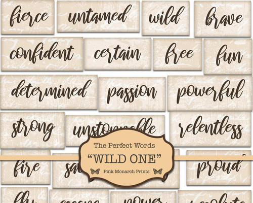 The Perfect Words WILD ONE | Pink Monarch Prints