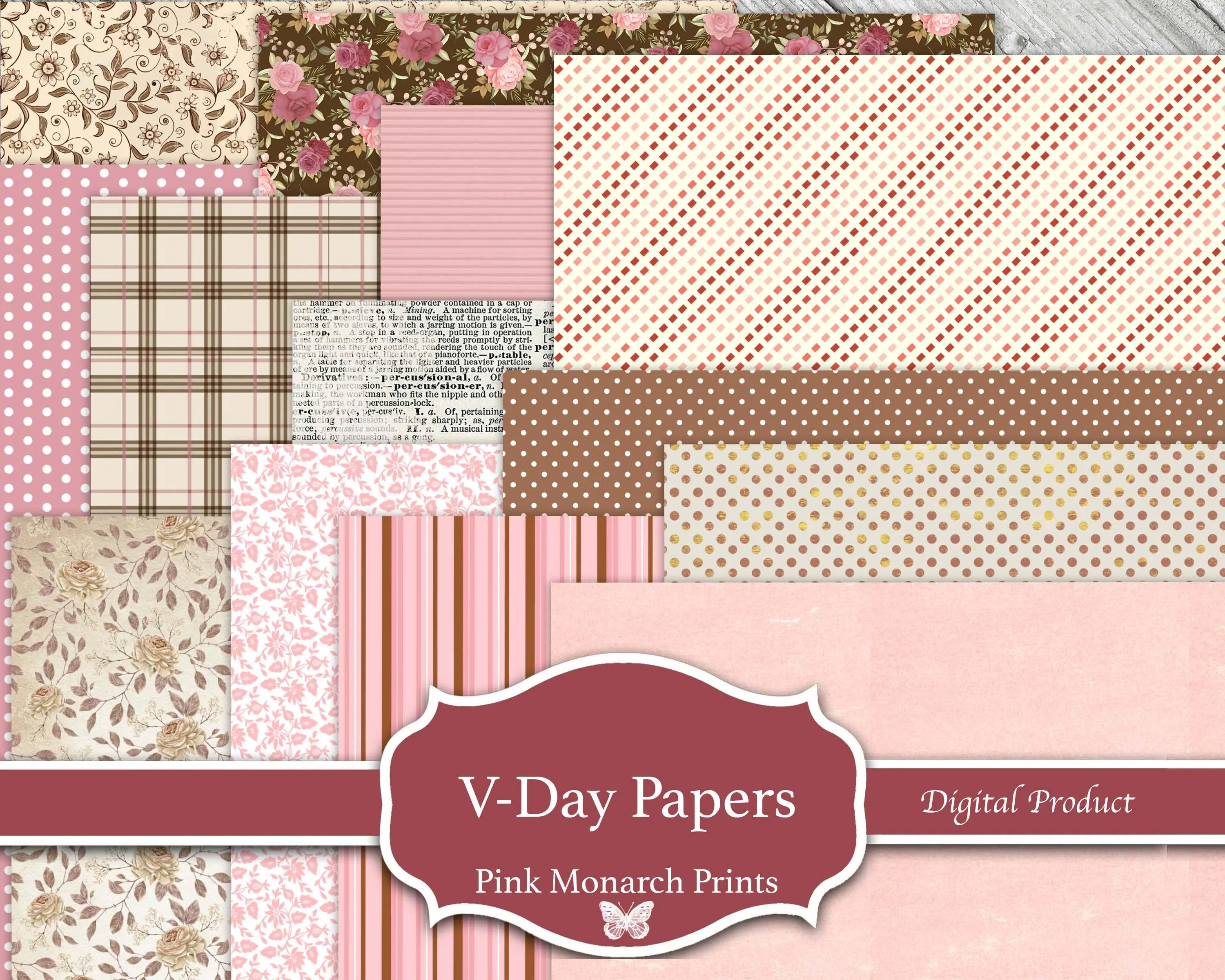 V-Day Papers, Subscriber Freebie | Pink Monarch Prints