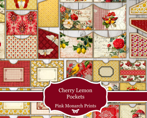 Cherry Lemon Pockets | Pink Monarch Prints