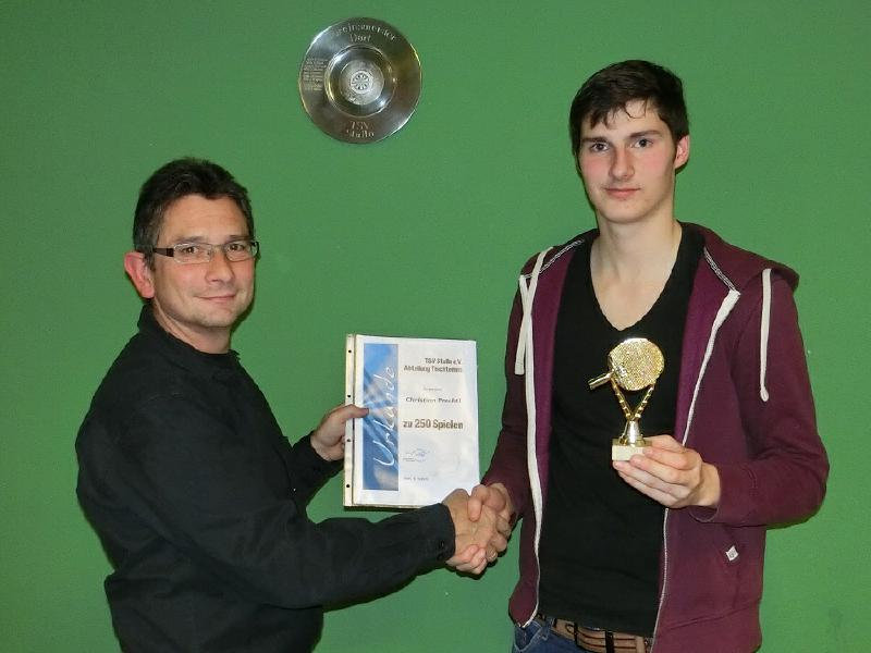 Christian Prechtl für 250 Spiele geehrt