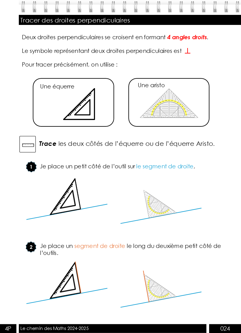 TRACER DES DROITES PERPENDICULAIRES