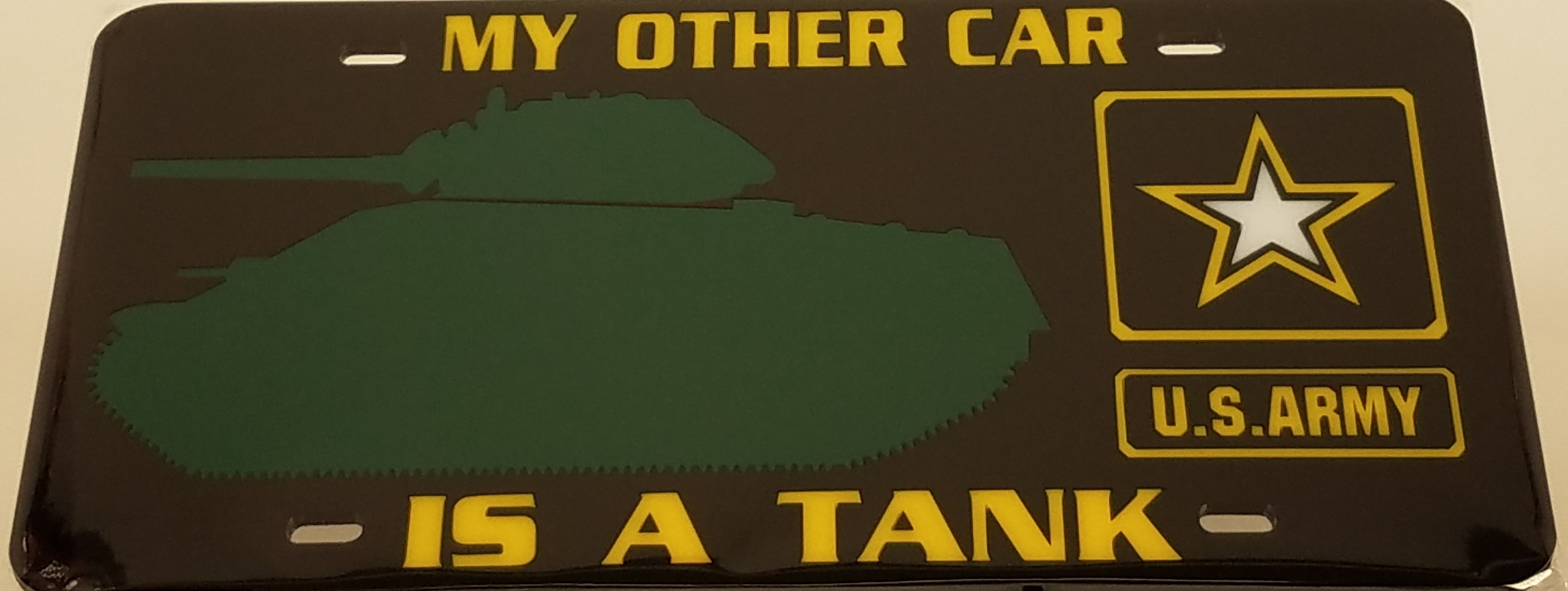 Army Inspired Tank License Plate