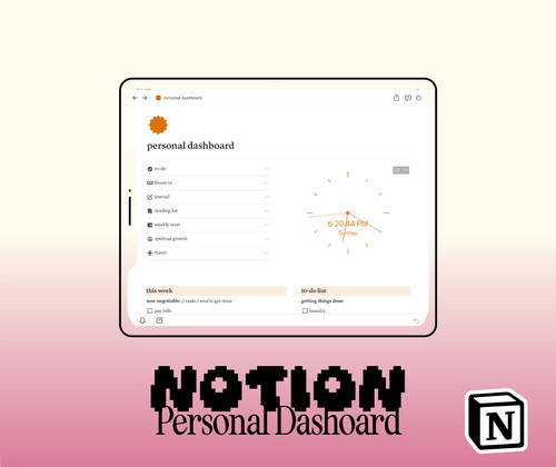 Notion Personal Dashboard | Geneva Grace