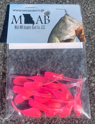 1.5” MO-AB Minnow Neo-Pink Garlic Scented 18 pc | Mid-Mo Angler Baits