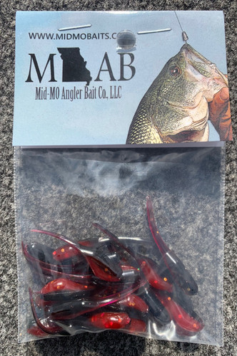 1.5” MO-AB Minnow Red and Black 18 pc Garlic Scented | Mid-Mo Angler Baits