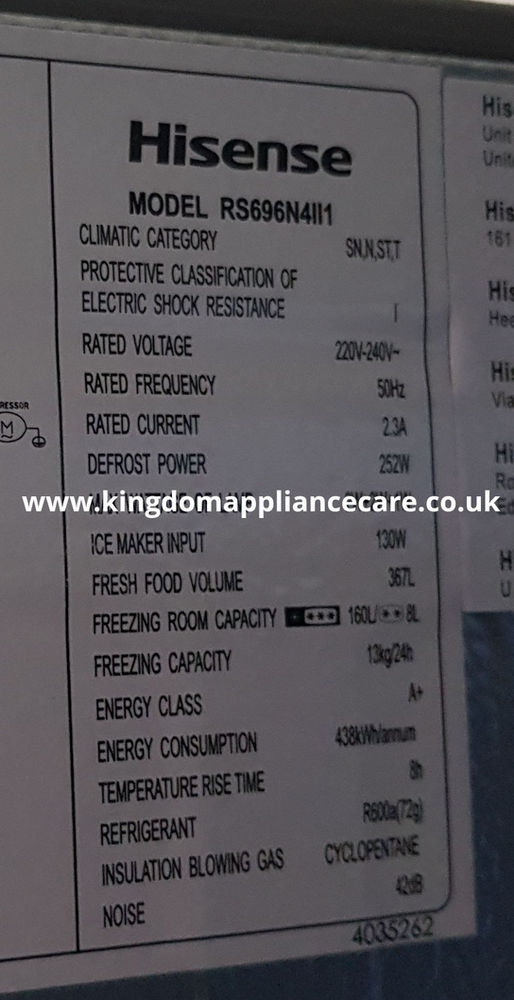 Hisense Fridge Freezer Model RS696N4II1| Cooling Issue | Freezer not ...
