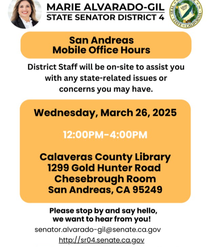Senator Marie Alvarado Gil in San Andreas | Calaveras Chamber